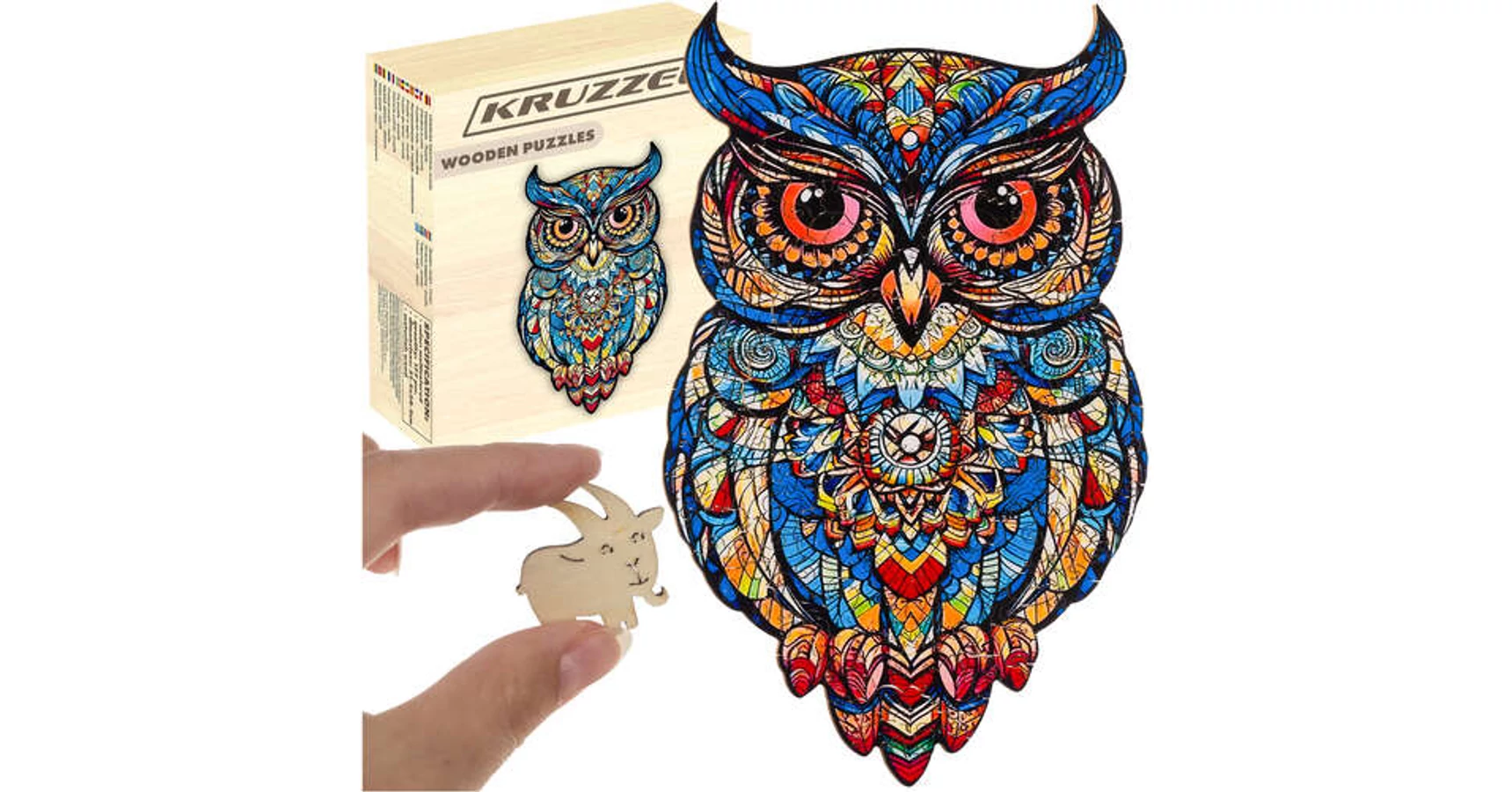 Kreatív Bagoly Fa Puzzle - Állatfigurás Kirakós 21,5x38 cm